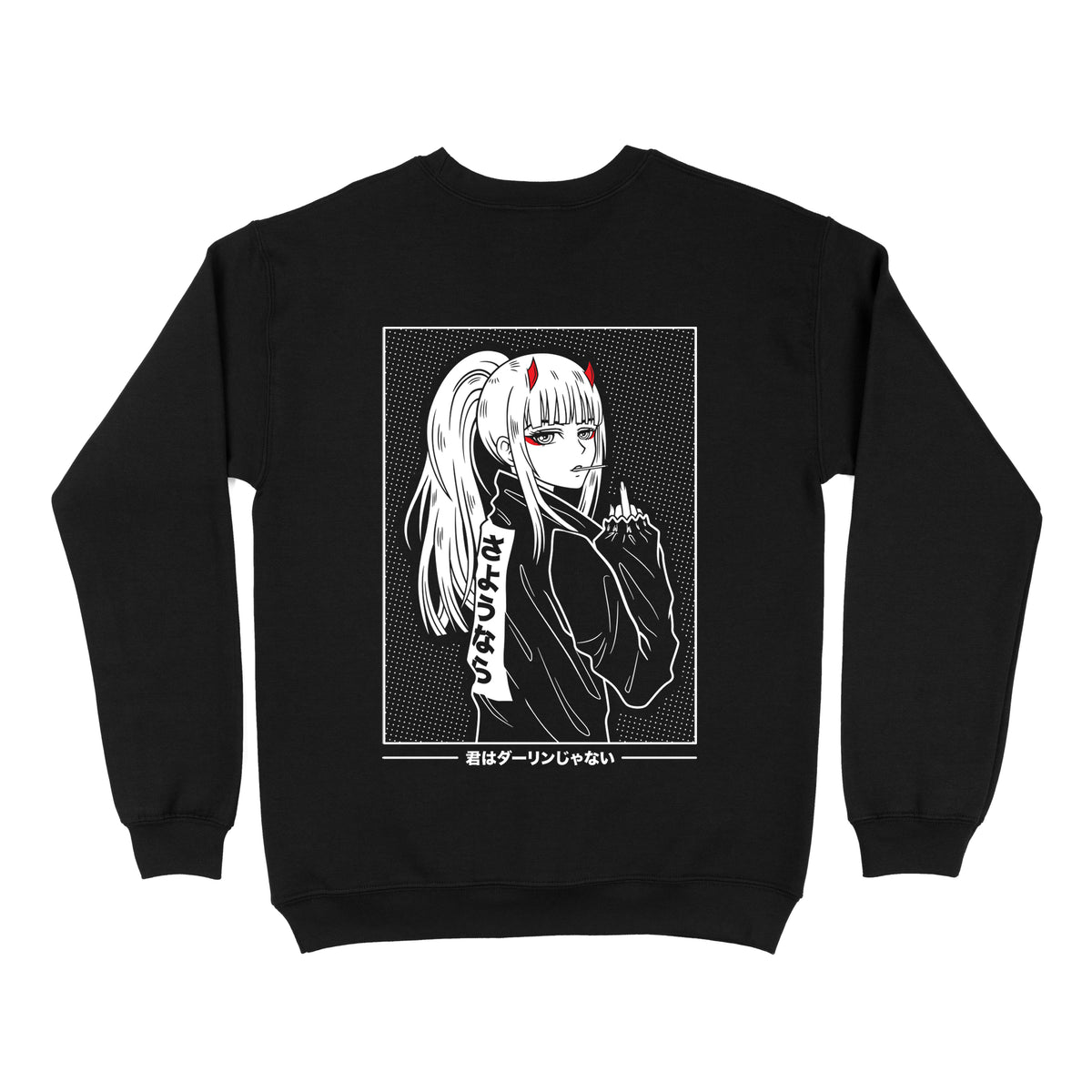 ダーリン Crew Neck Sweater (🖕) - Black *Apparel PRE-ORDER* – Hello Senpai