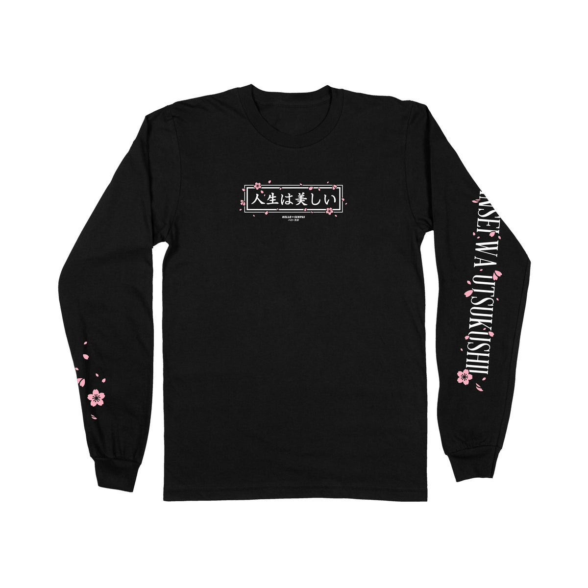 Hanami Long Sleeve Tee - Black *Apparel PRE-ORDER* – Hello Senpai